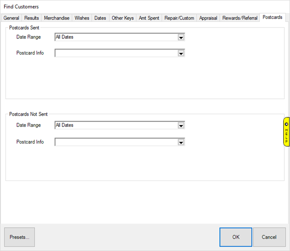 Edge Knowledge Base > Customers > Customer Find Filter > Postcards Tab Edge Knowledge Base > Customers > Customer Find Filter > Postcards Tab